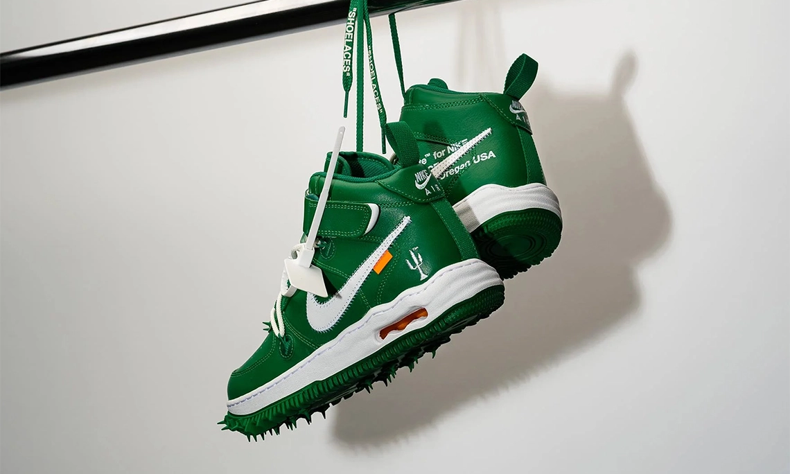 Phiên bản collab Off-White x Nike Air Force 1 Mid “Pine Green” mới ...